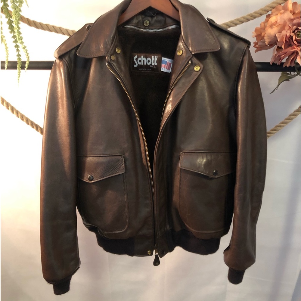 Schott Bomber Leather Jacket - Gem